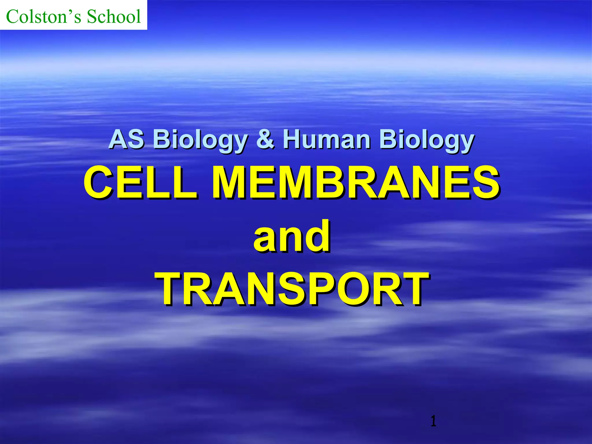 As biology cell membranes colstons | PPT