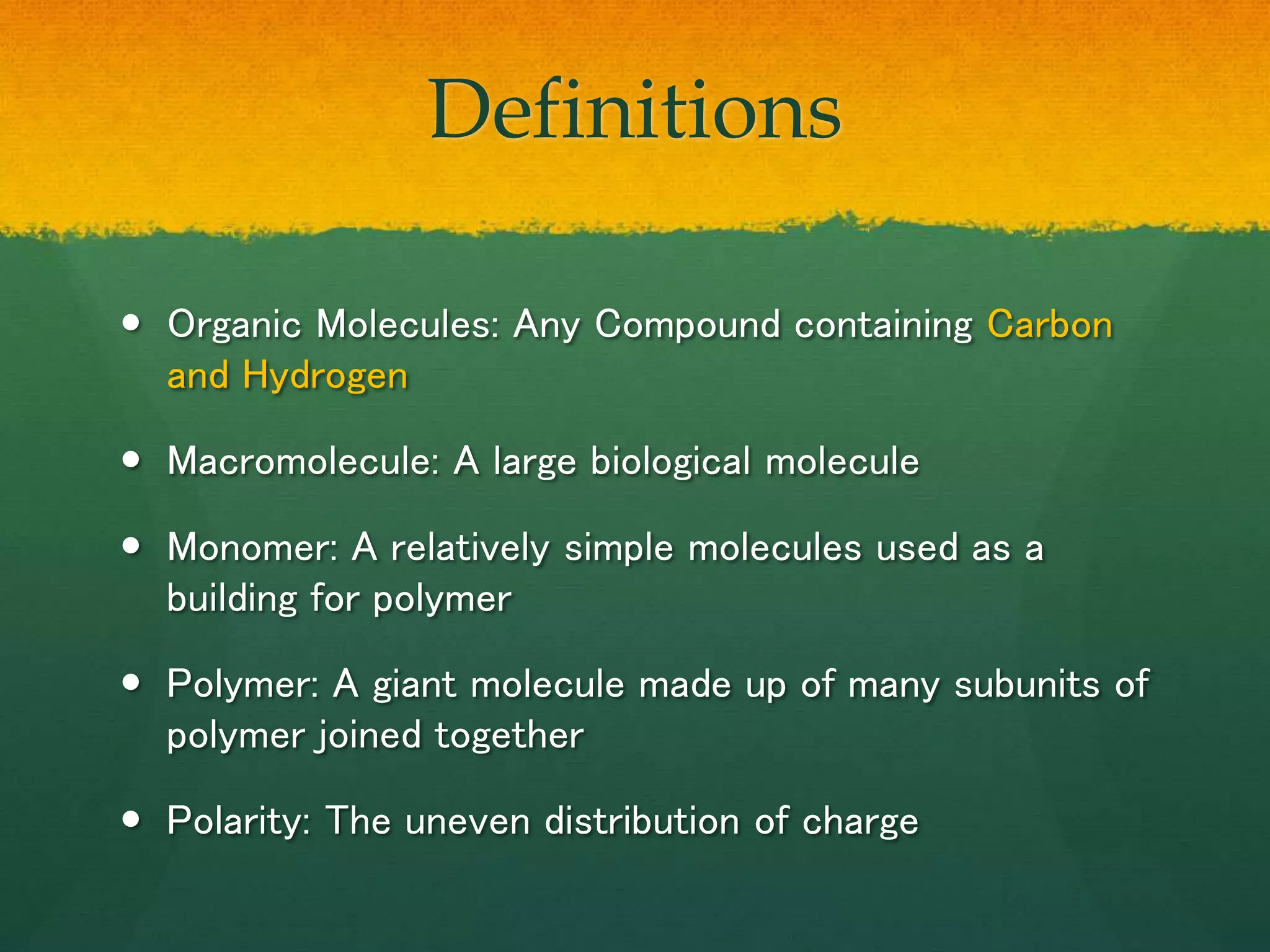 AS Level Biology - 1) Biological Molecules | PPTX