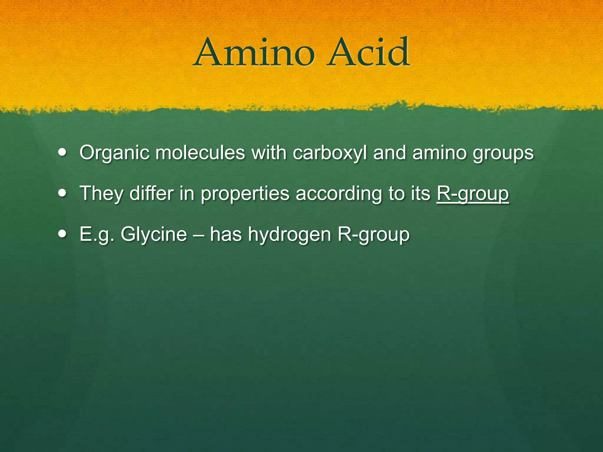 AS Level Biology - 1) Biological Molecules | PPTX