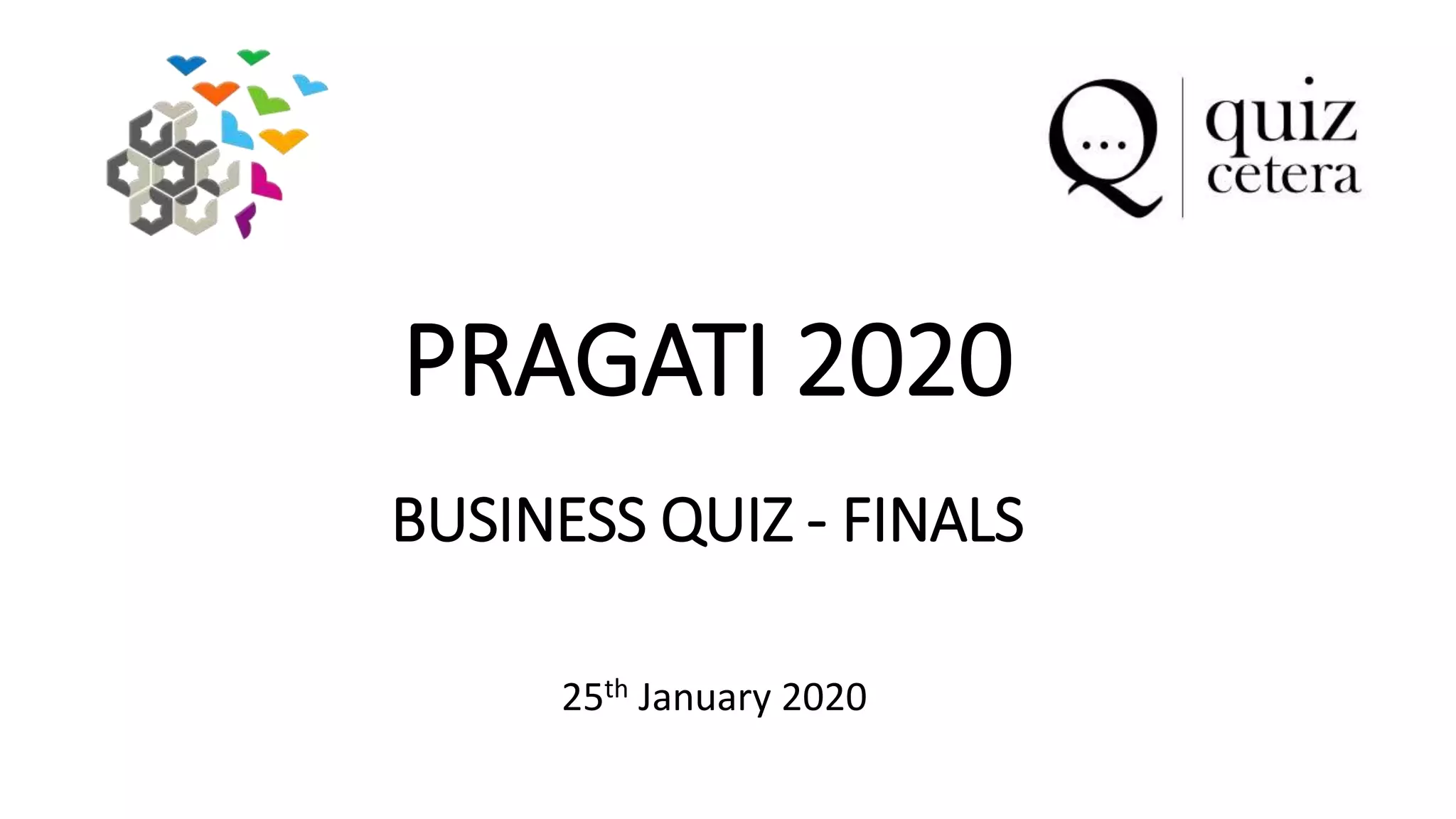 Business Quiz Finals at Pragati 2020 (Amrita School of Business ...