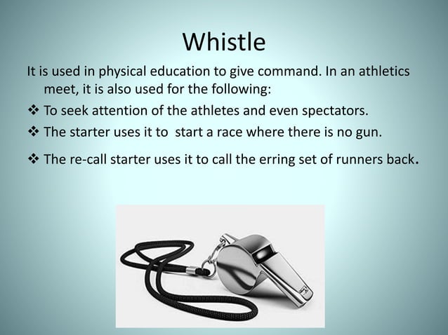 EQUIPMENT THAT ARE USED WHEN OFFICIATING ATHLETES | PPTX | Track and ...