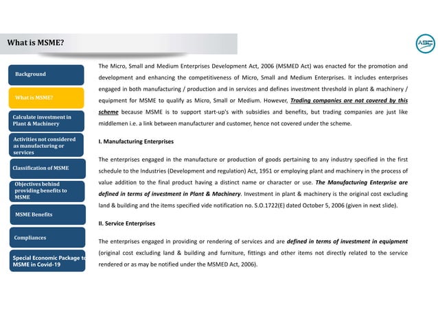 ASC - Classification of micro small and medium enterprises (MSME ...