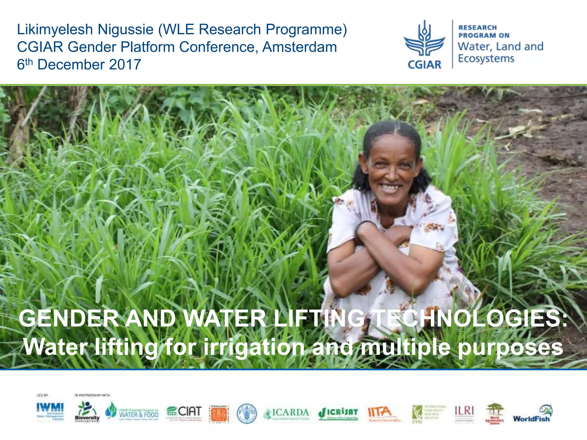 Gender and water technologies: Water lifting for irrigation and ...