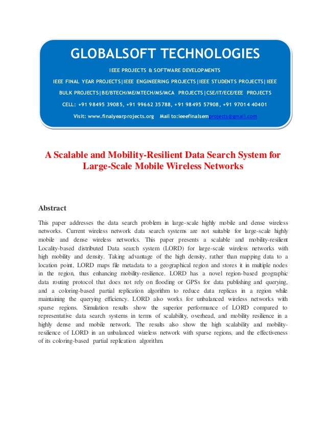 Ieee 2014 Dotnet Parallel Distributed Projects A Scalable And Mobility