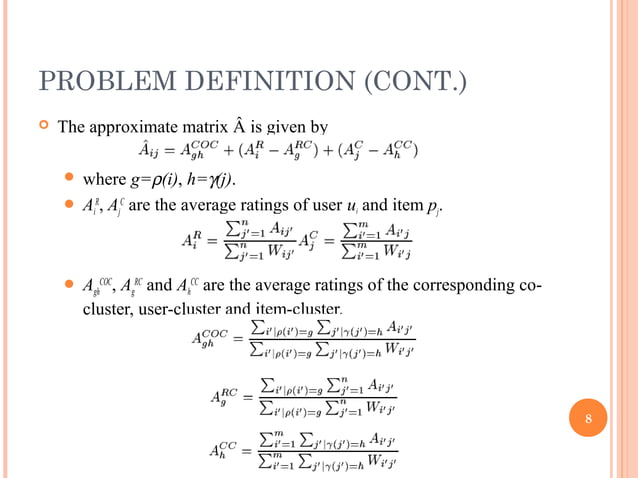 A Scalable Collaborative Filtering Framework Based On Co Clustering Ppt