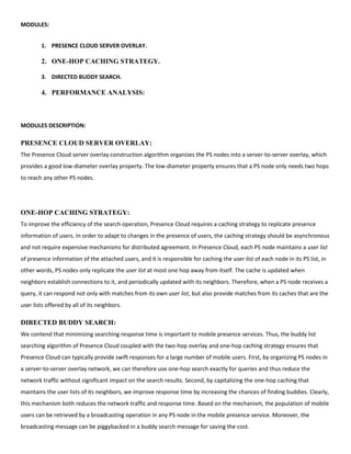 JAVA 2013 IEEE MOBILECOMPUTING PROJECT A scalable server architecture for mobile presence ...