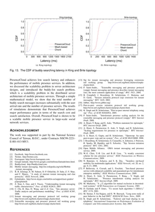A scalable server architecture for mobile presence services in social ...