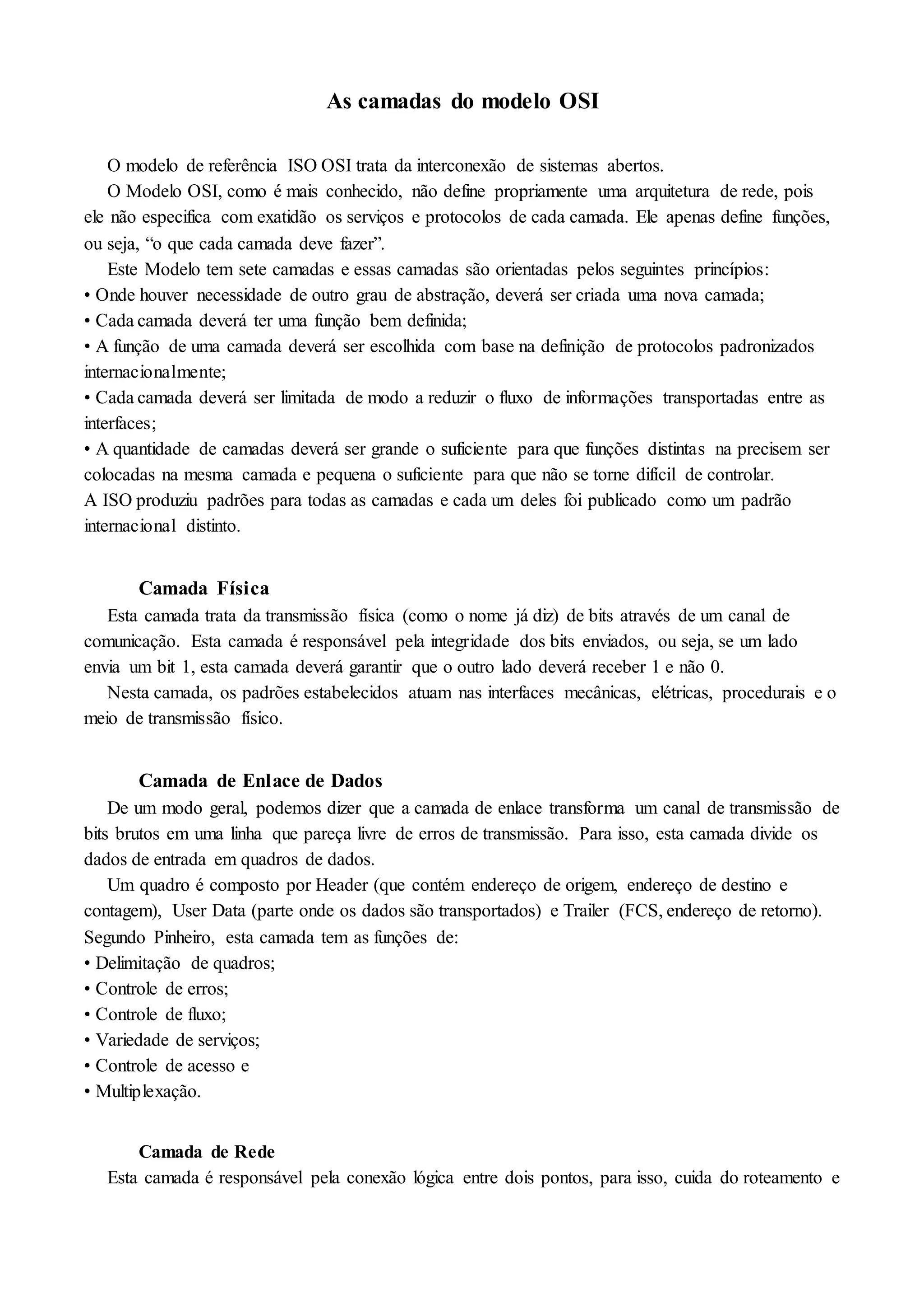 As camadas do modelo OSI | PDF