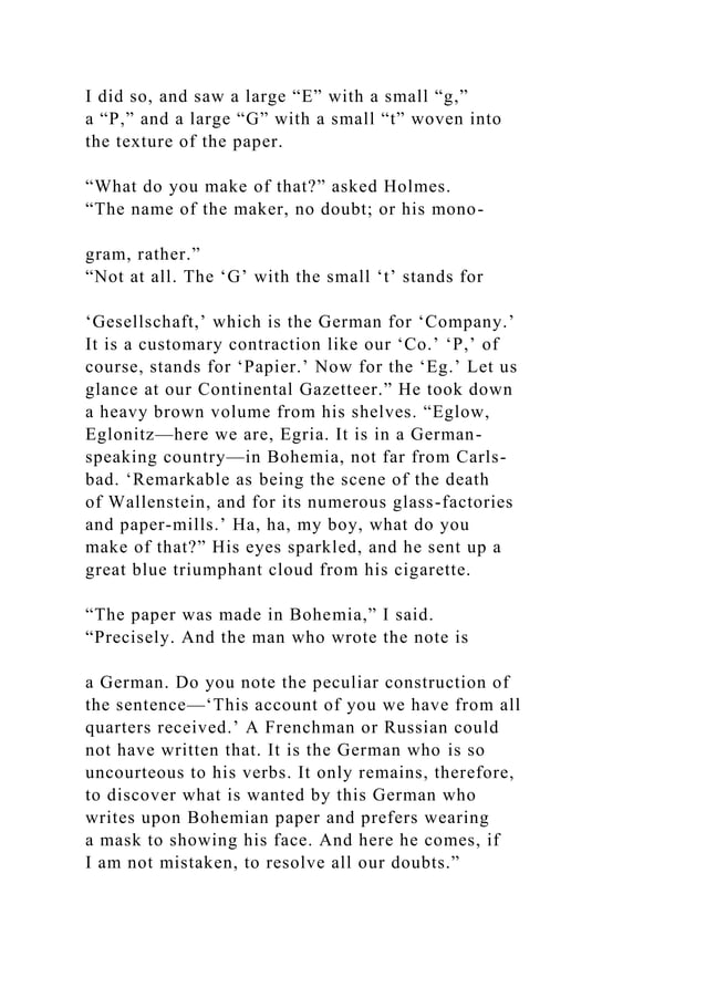 A Scandal in BohemiaArthur Conan DoyleThis text is.docx