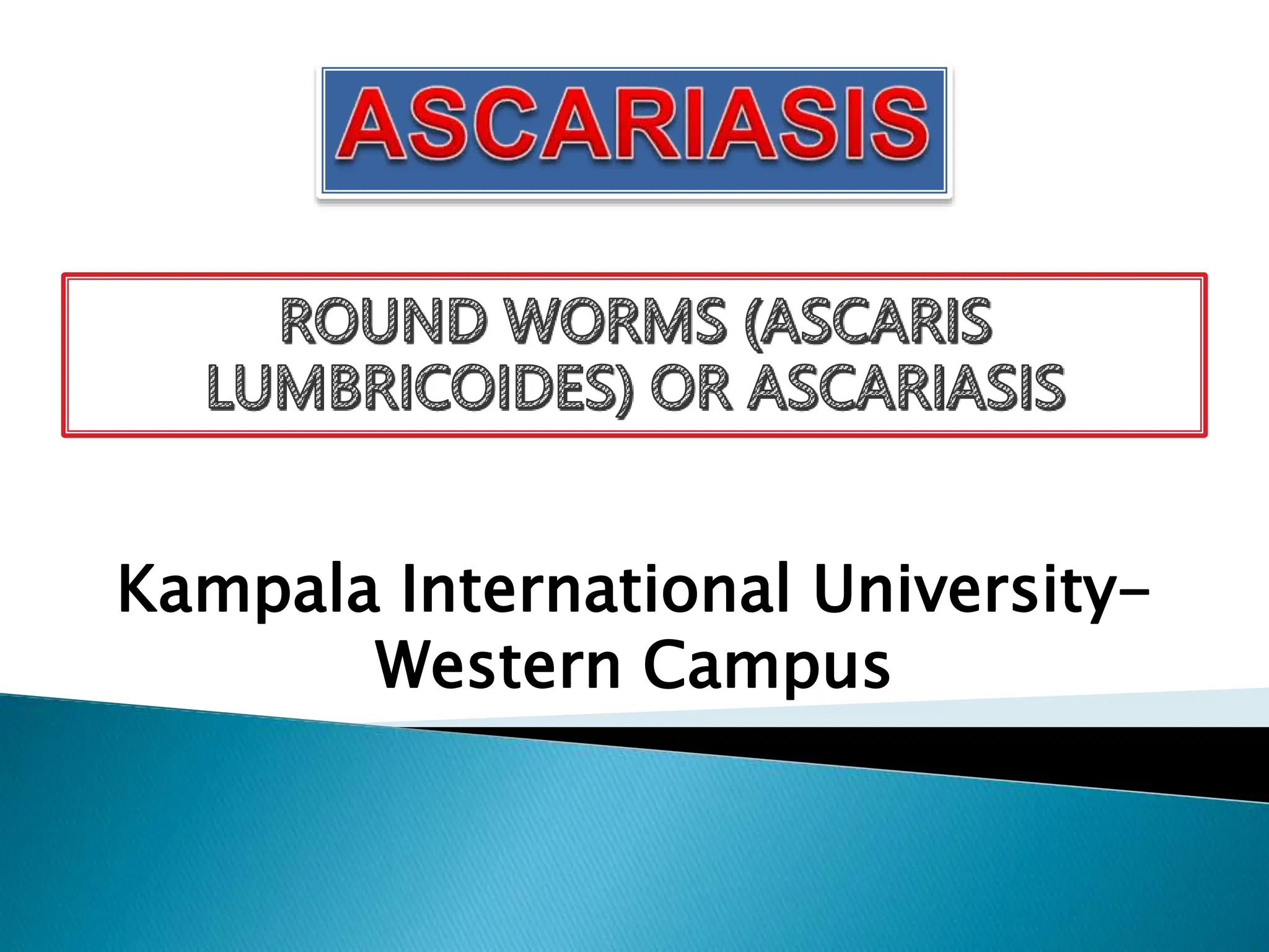 Round worms (Ascaris lumbricoides) introduction | PPT