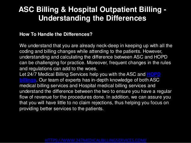 ASC Billing & Hospital Outpatient Billing - Understanding the ...