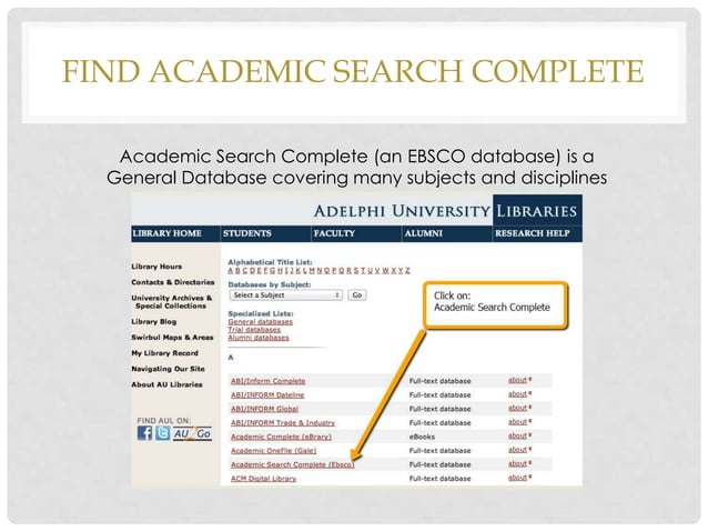 Academic Search Complete: Boolean AND | PPT