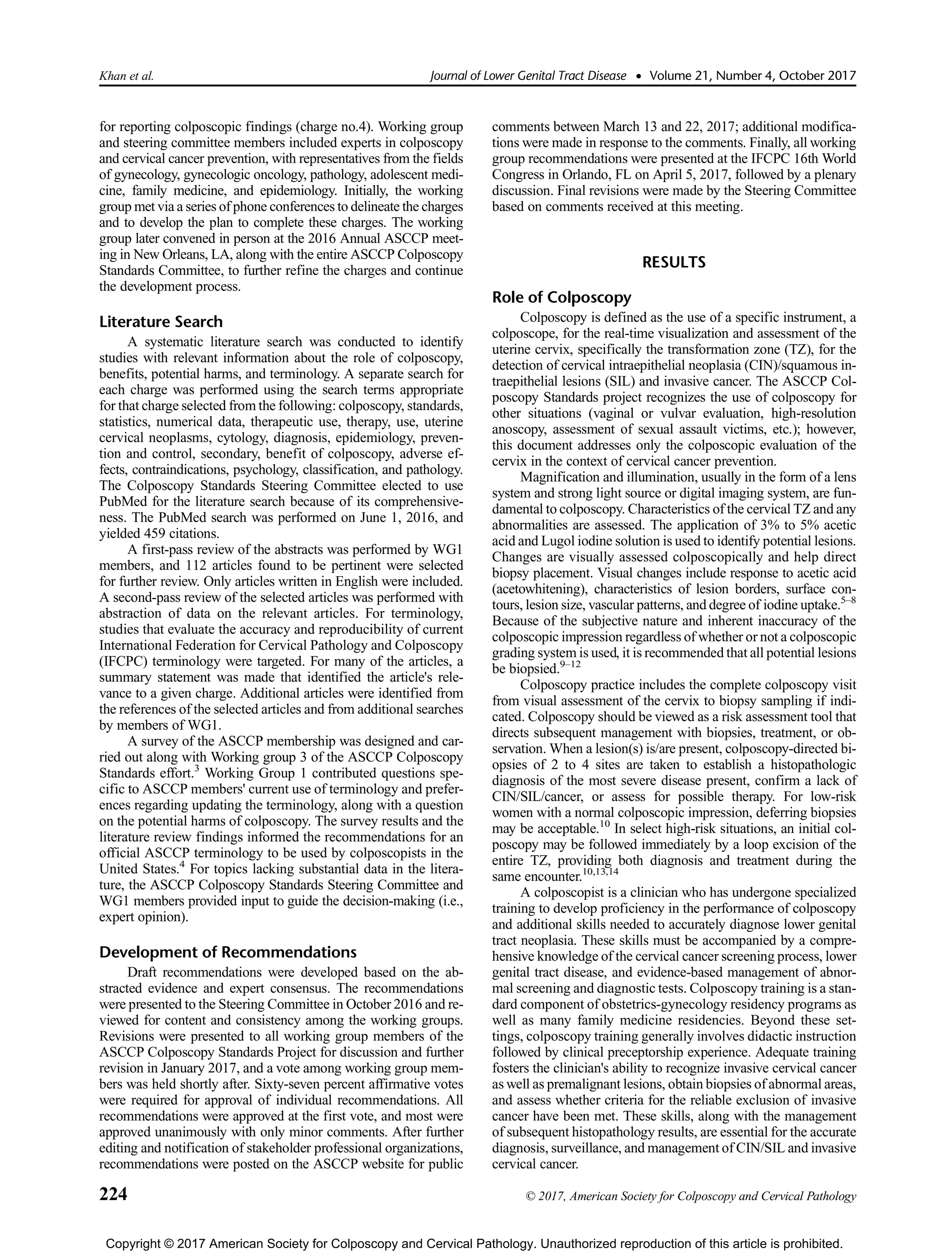 Asccp colposcopy standards___role_of_colposcopy,.3 | PDF