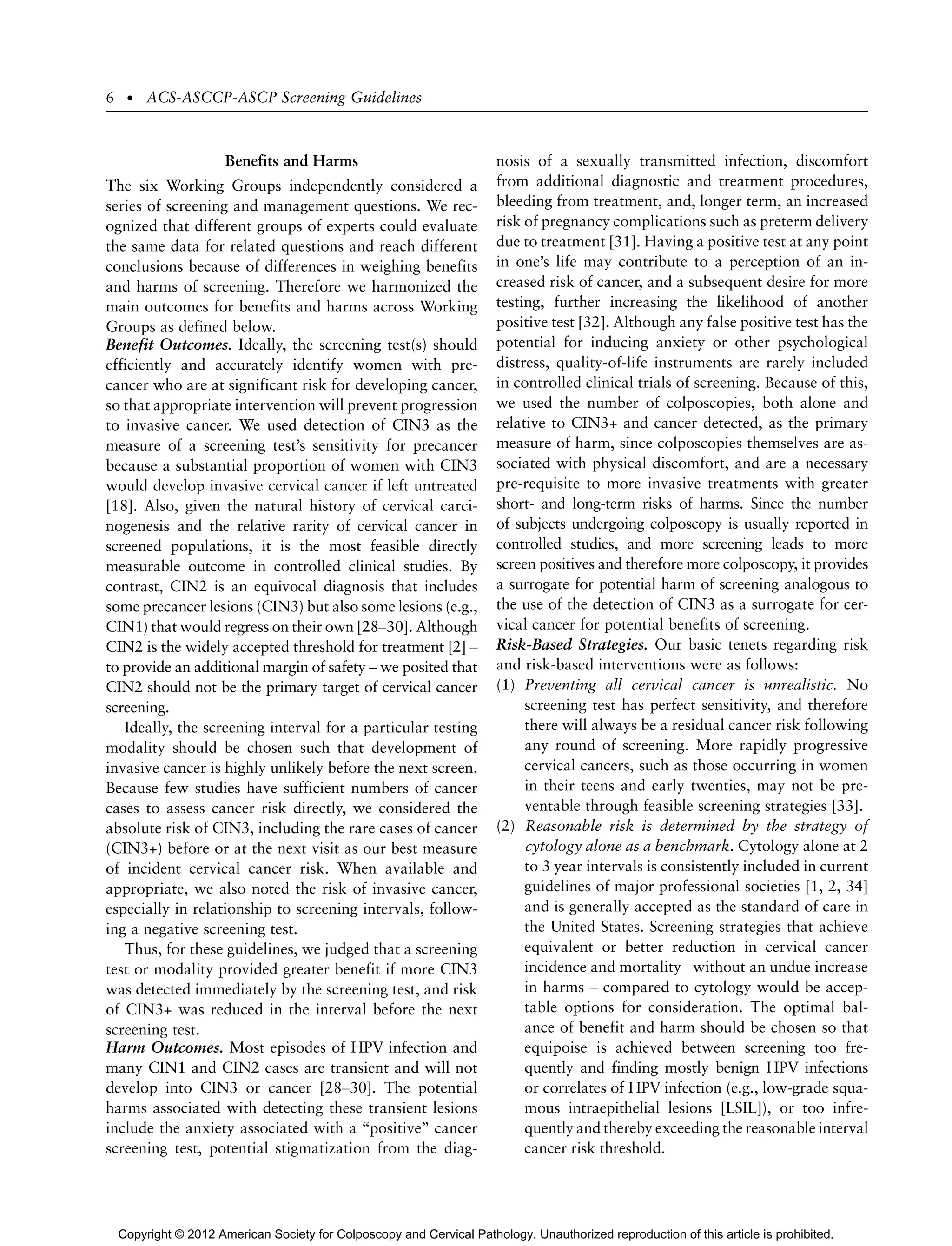 Asccp guidelines 2012 cx cancer prevention | PDF | Cancer | Diseases ...