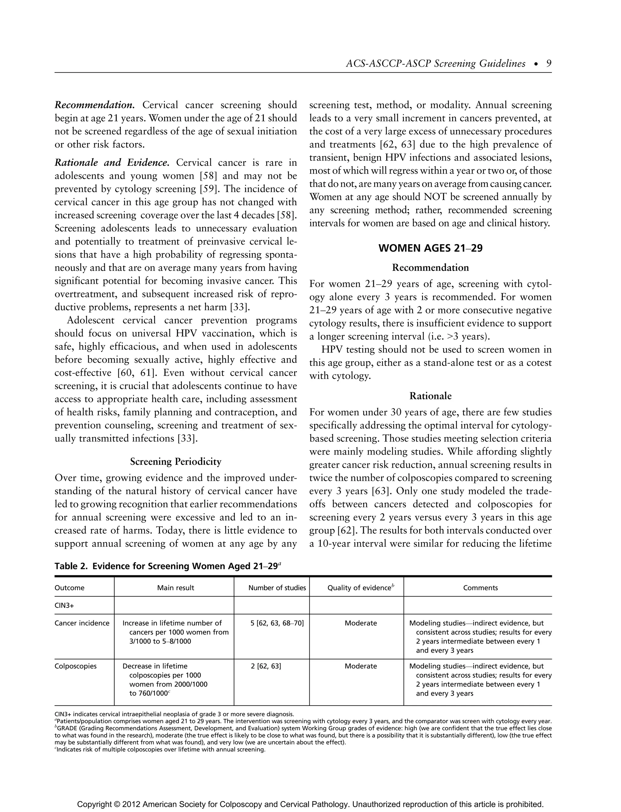 Asccp guidelines 2012 cx cancer prevention | PDF | Cancer | Diseases ...