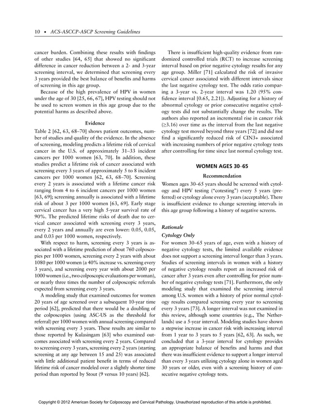 Asccp guidelines 2012 cx cancer prevention | PDF | Cancer | Diseases ...