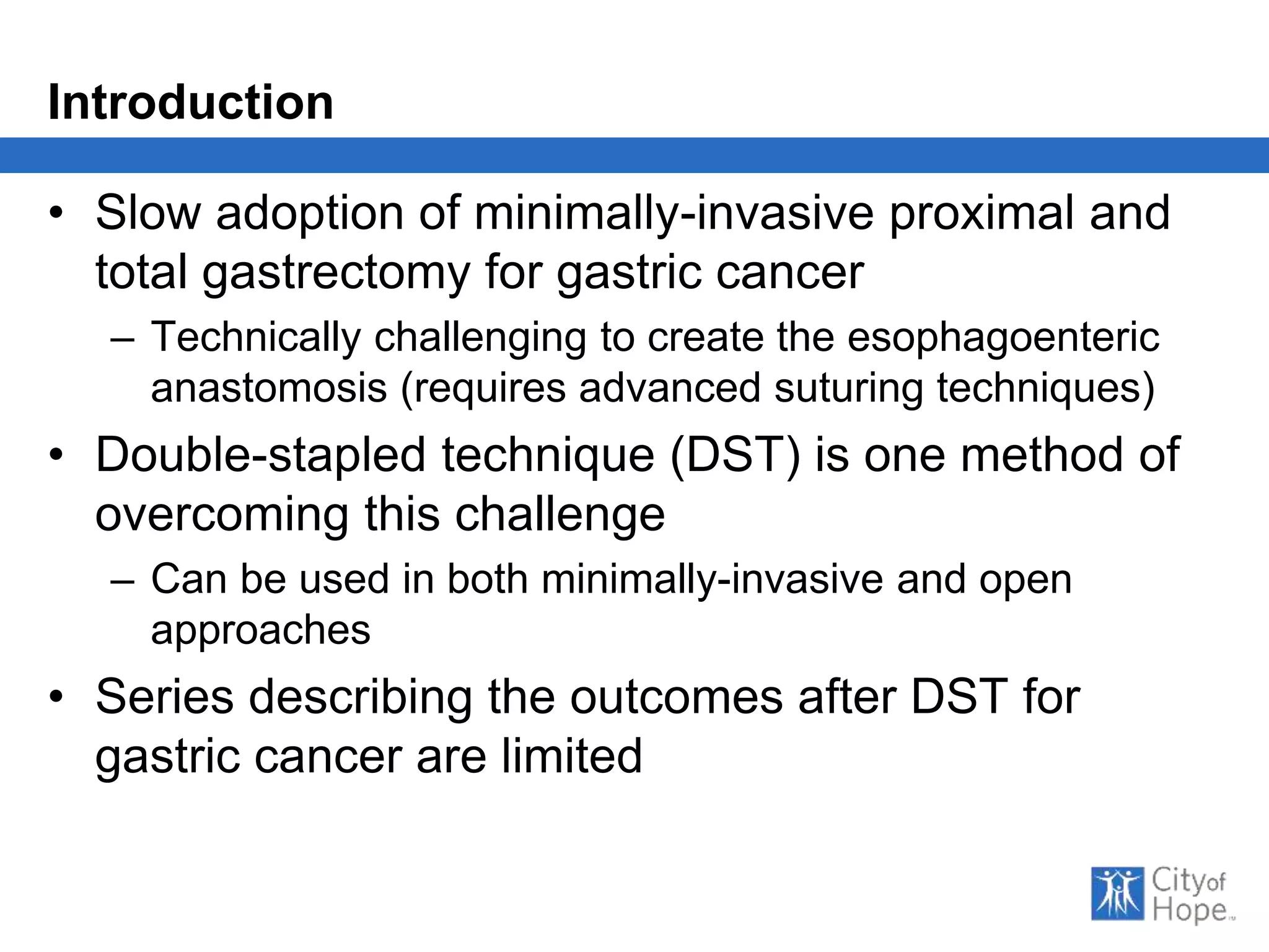 Outcomes Using Double-Staple Technique for Esophagoenteric Anastomosis ...