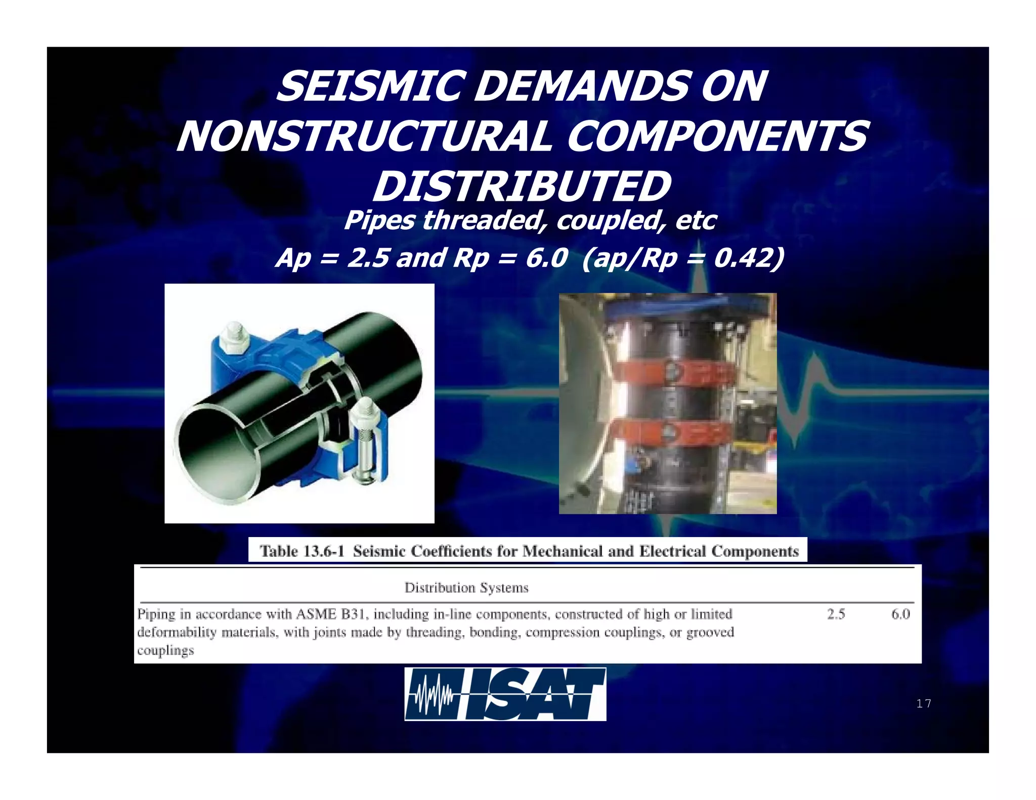 Asce 7 10 presentation on seismic bracing for mep systems | PDF