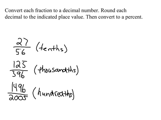 Ascending convert frac to dec | PPT