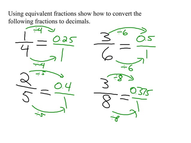 Ascending convert frac to dec