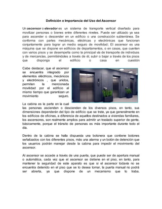 Ascensores. | DOCX