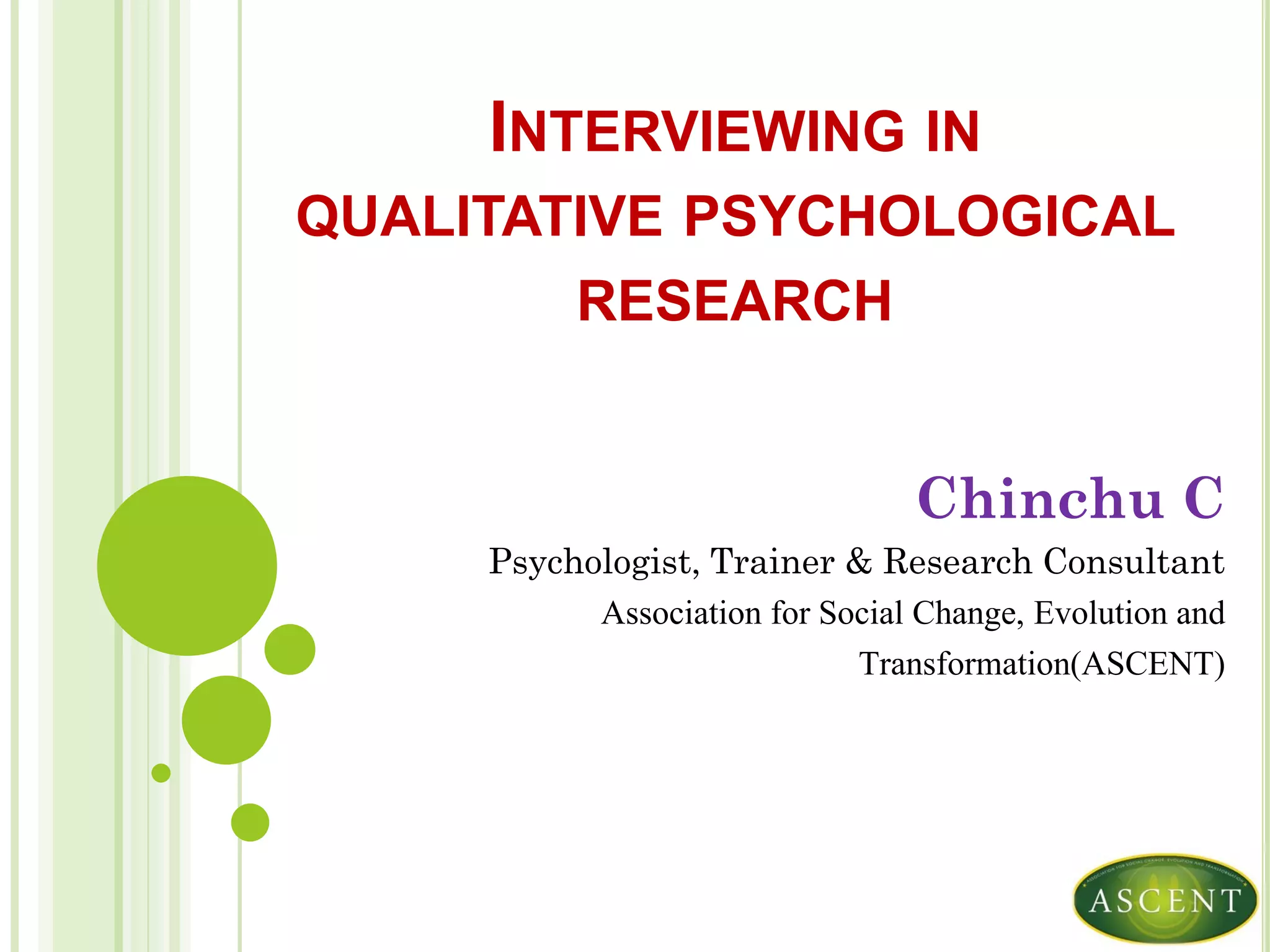 Interviewing in qualitative psychology research | PDF