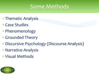Qualitative methods in Psychology Research | PDF