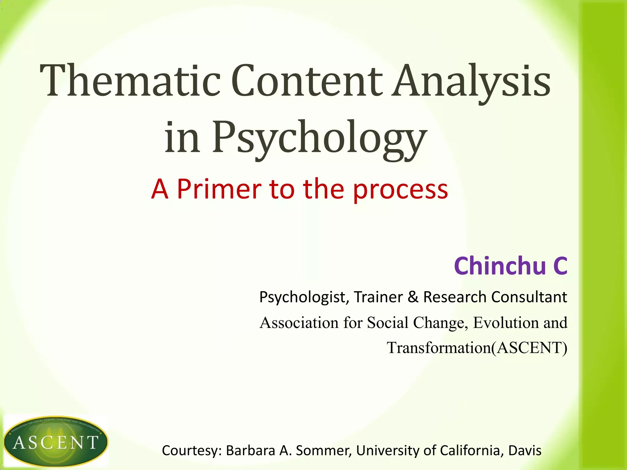 Thematic content analysis in psychology | PDF