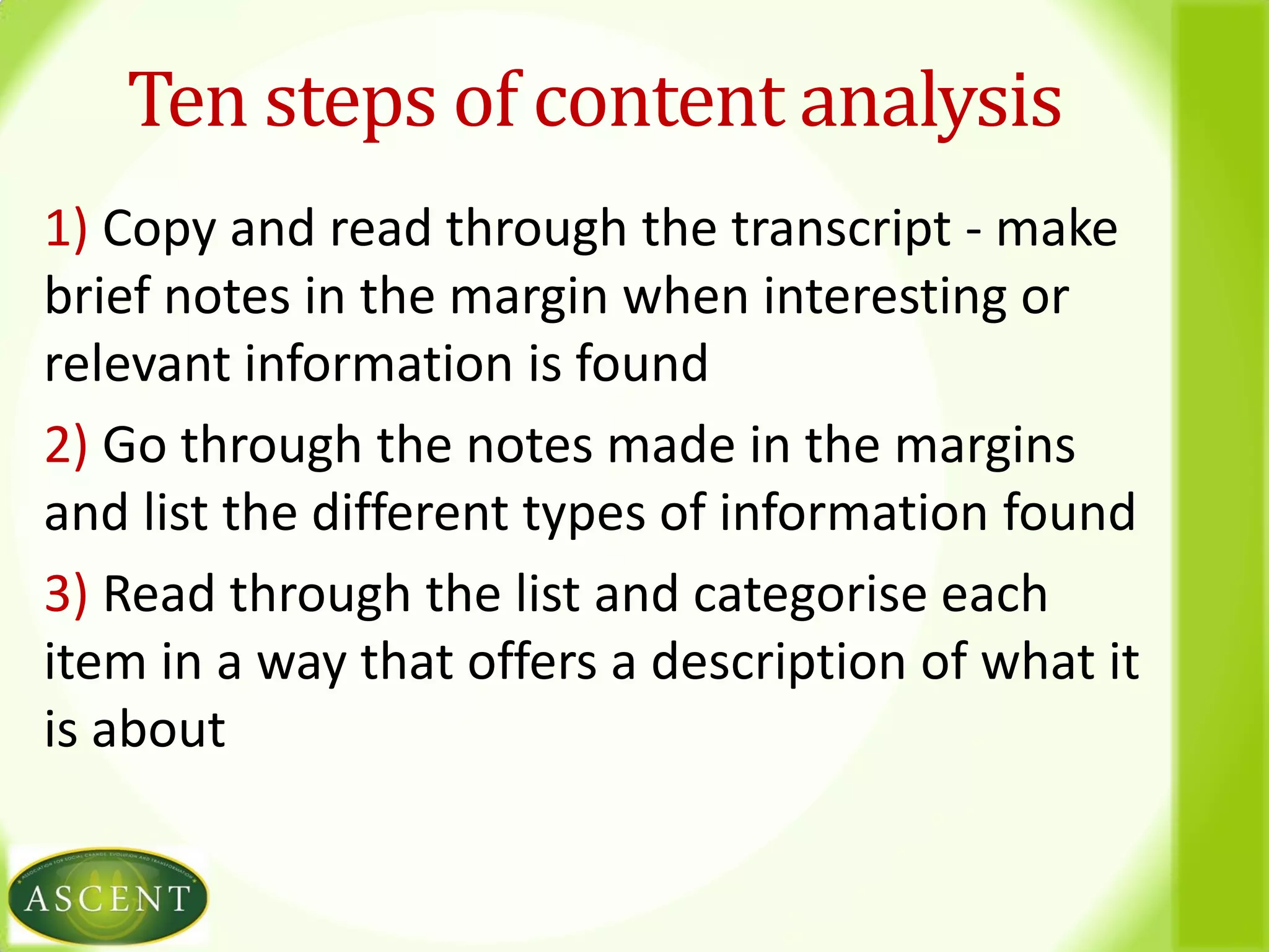 Thematic content analysis in psychology | PDF