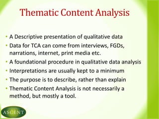 Thematic content analysis in psychology | PDF