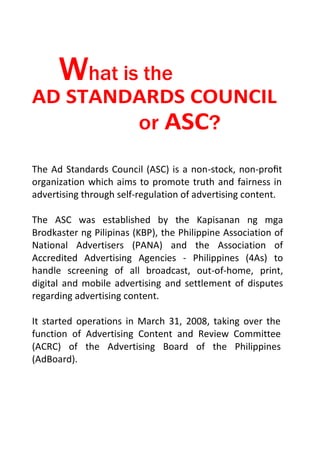 Ad Standards Council (Philippines) For Responsible Advertising ...