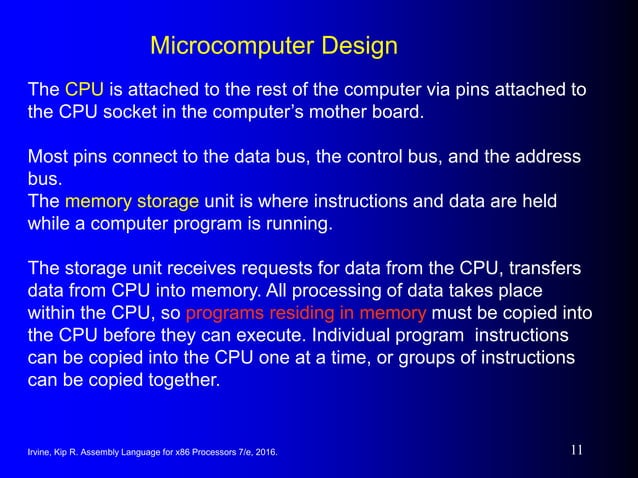 Assembly Language For X86 Processors 7th Edition Chapter 2 X86 Processor Architecture Ppt