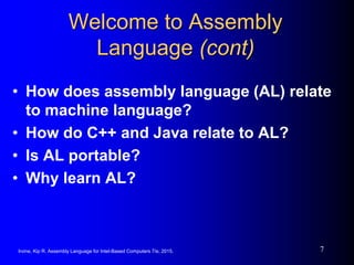 Assembly Language for x86 Processors 7th Edition Chapter 1: Basic ...