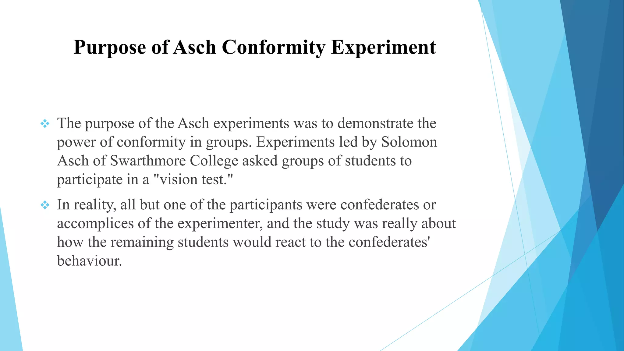 Asch conformity experiment | PPTX