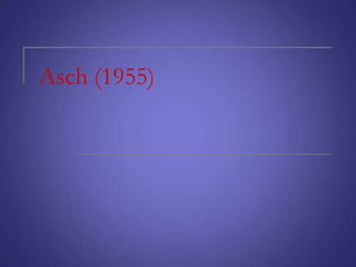 Asch Conformity Social Psychology AS | PPTX