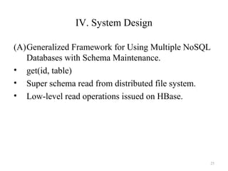 A schema generation approach for column oriented no sql data stores | PPT