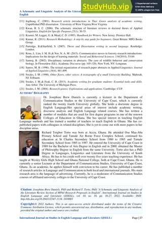 A Schematic And Linguistic Analysis Of The Literature Review Section Of MPhil Research Proposals ...