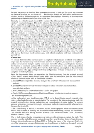 A Schematic And Linguistic Analysis Of The Literature Review Section Of ...