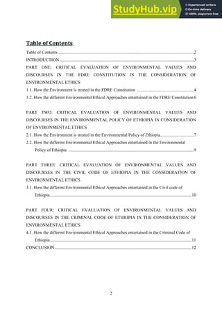 Aschenik Daniel S Environmental Ethics Term Paper-In Pdf Format | PDF