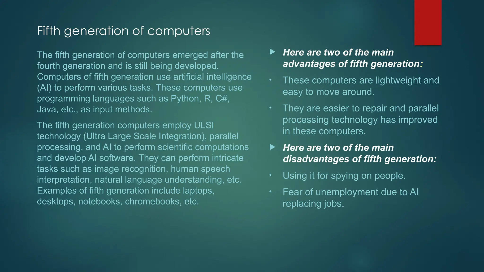 generations of computer and its time period | PPTX
