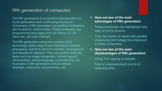 generations of computer and its time period | PPTX