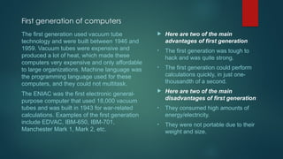 generations of computer and its time period | PPTX