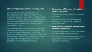 generations of computer and its time period | PPTX