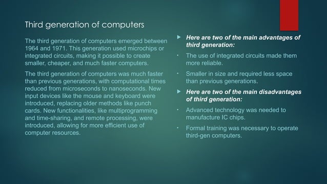 generations of computer and its time period | PPTX