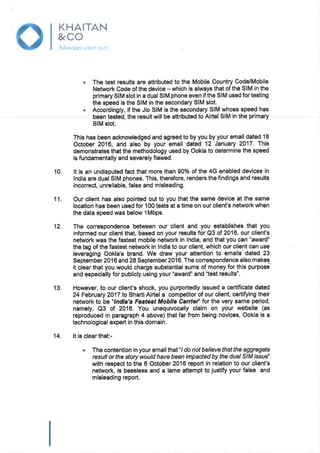 JIO's Complaint Against Airtel with ASCI; Legal Notice to OOKLA on ...