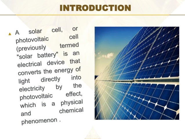 solar cell presentation