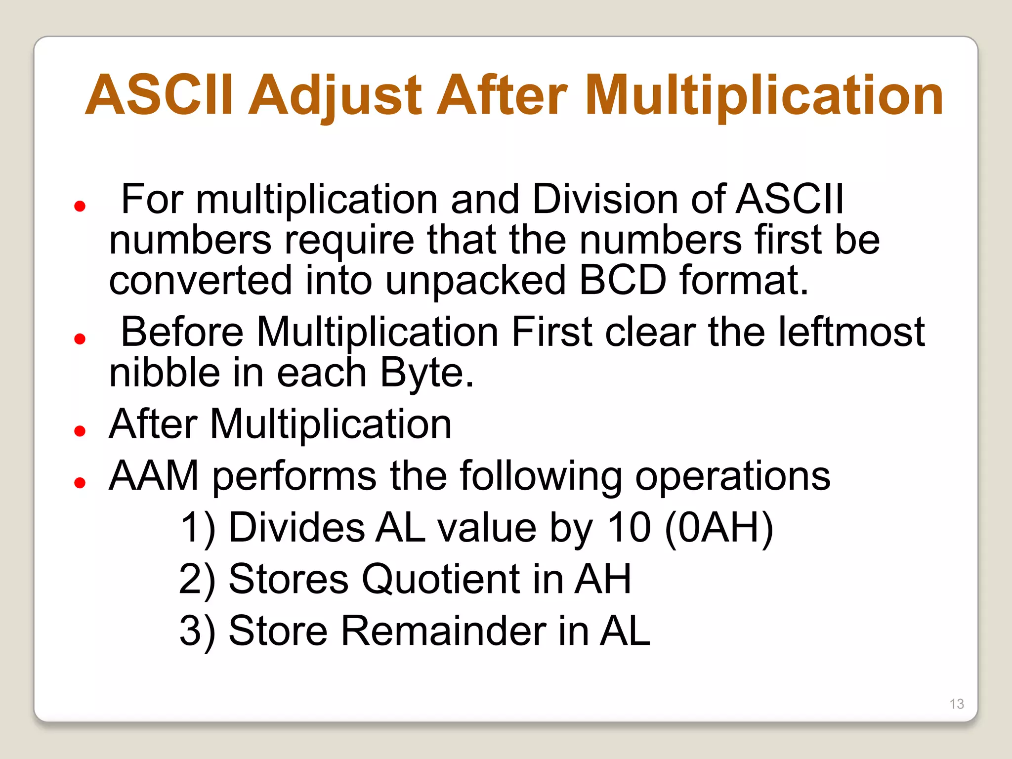 Ascii adjust & decimal adjust | PPTX