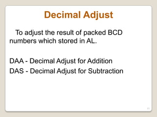 Ascii adjust & decimal adjust | PPTX