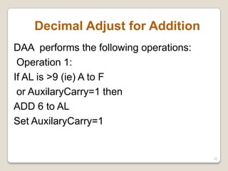 Ascii adjust & decimal adjust | PPTX