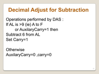 Ascii adjust & decimal adjust | PPTX